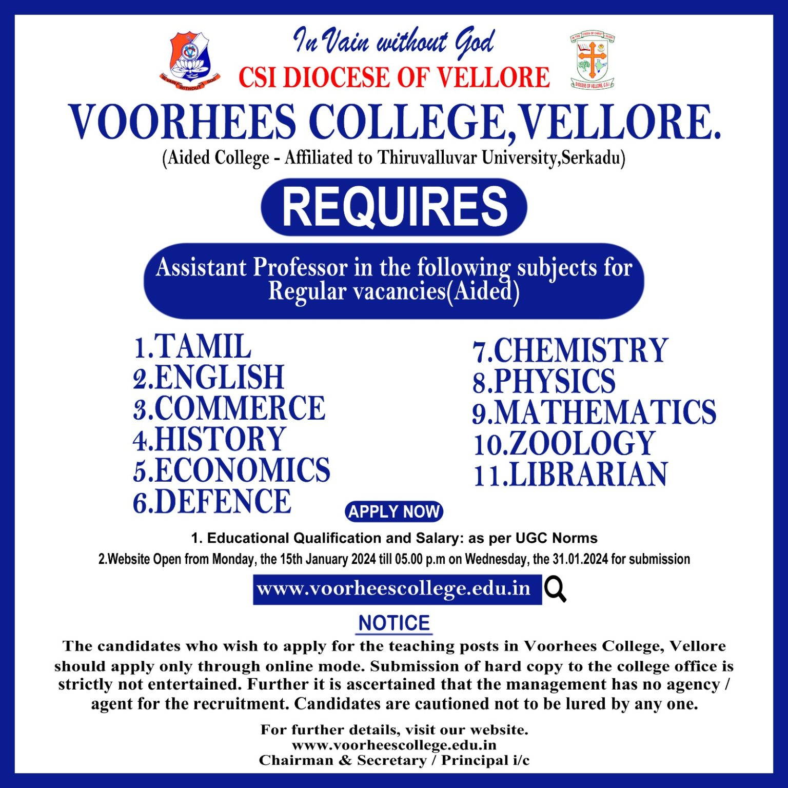 Job Application – Voorhees College